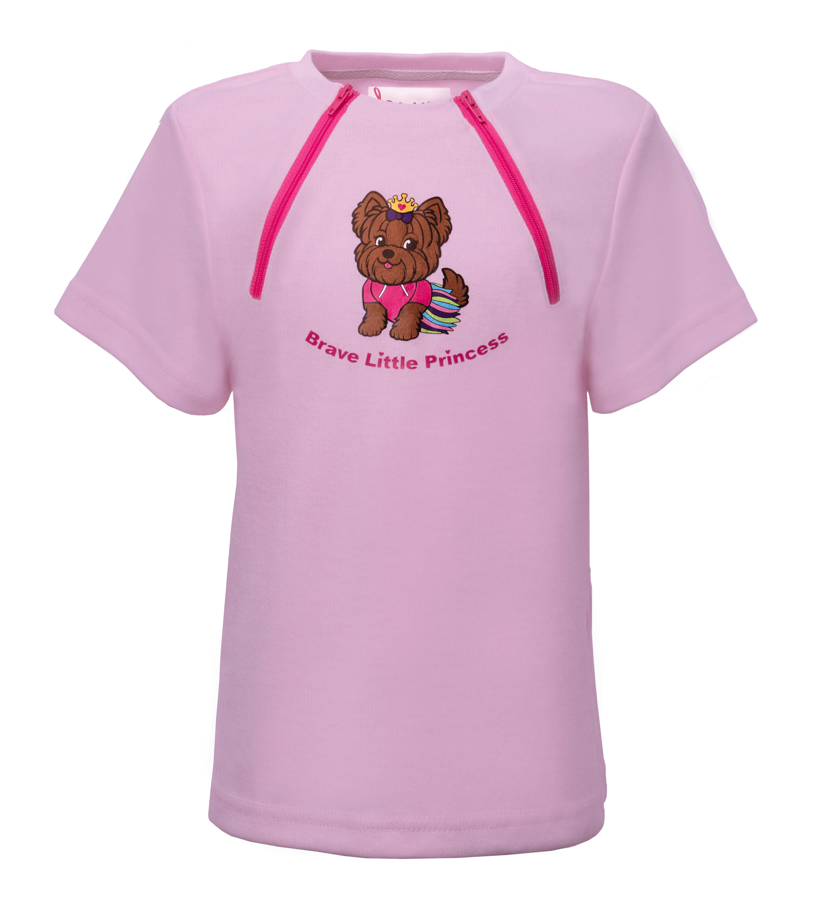 Youth Chest Port Access Shirt - Brave Little Princess Pink – ComfyChemo ...